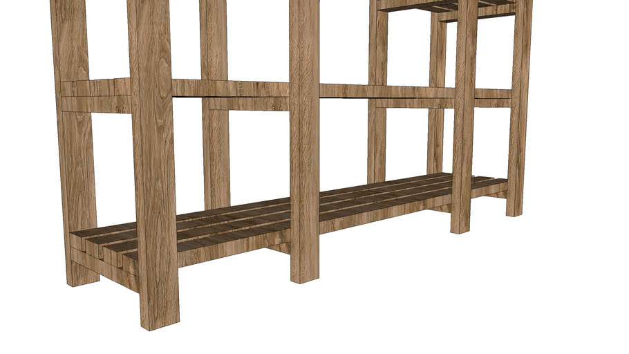 Wood Shelf Unit | 3D Warehouse