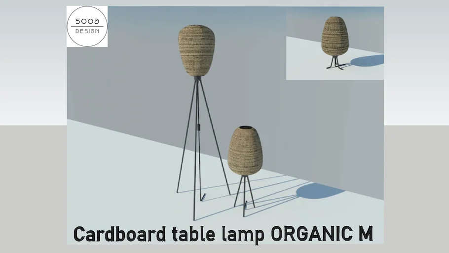 Cardboard table lamp ORGANIC M - SOOA DESIGN | 3D Warehouse