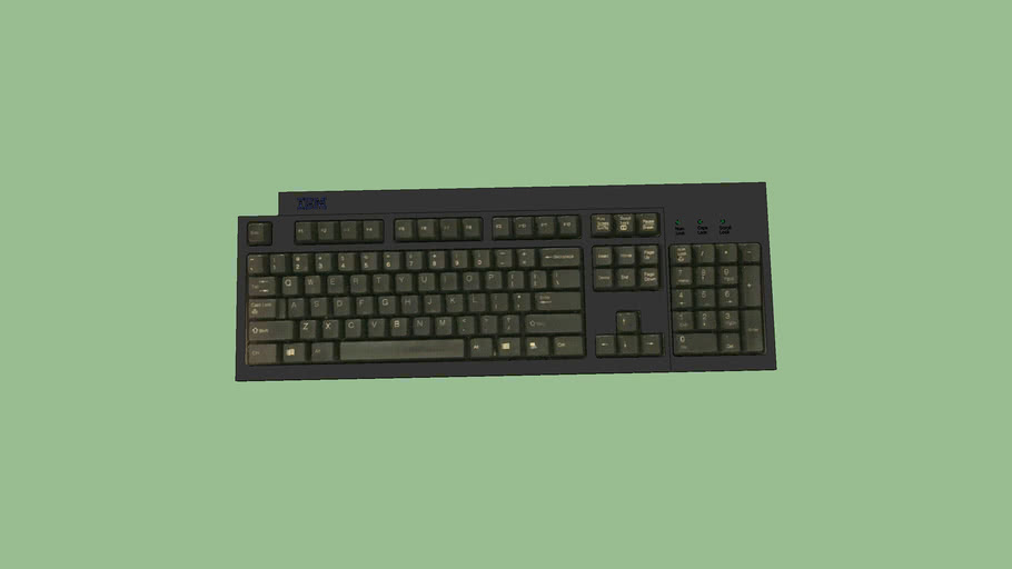 IBM PS/2 keyboard (model KB-7953) (black) | 3D Warehouse