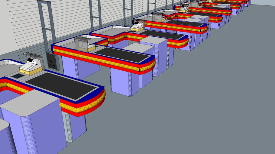 Twin Pos counters | 3D Warehouse