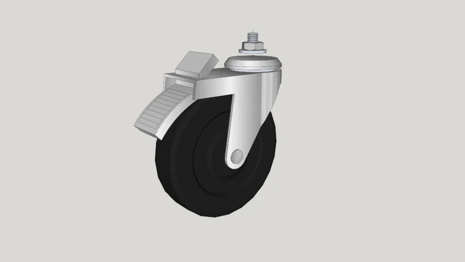 3 Inch Locking-Swivel Bolt Caster | 3D Warehouse