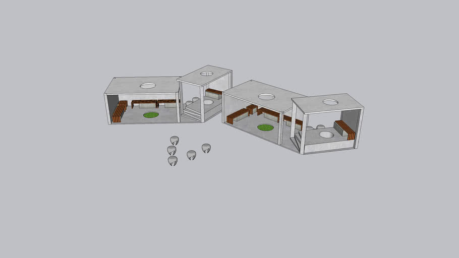 outdoor seating campus | 3D Warehouse