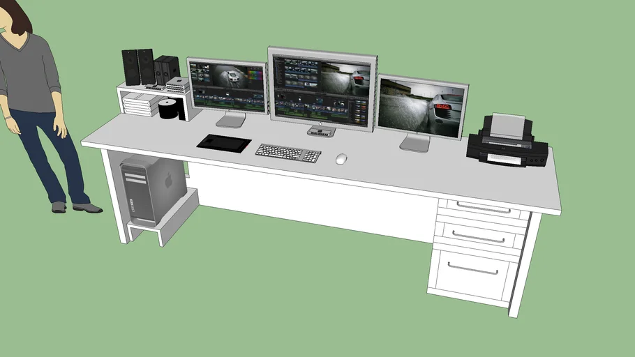 Video Editing Desk | 3D Warehouse