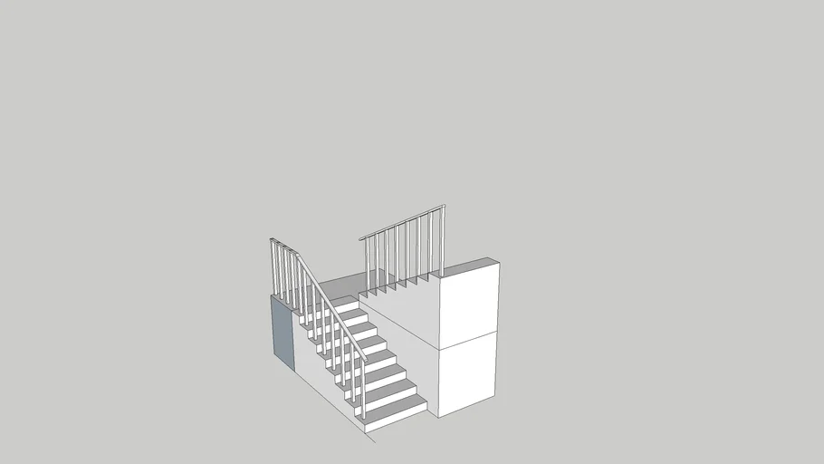 Z shape staircase right turn | 3D Warehouse