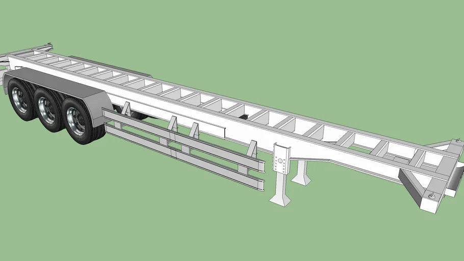 3 Axle Skeleton 45 FT Trailer | 3D Warehouse
