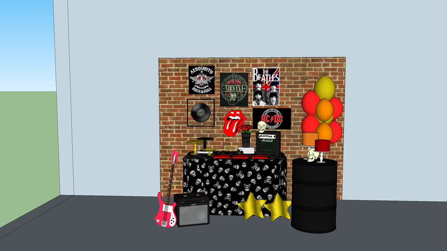 Decoração festa tema Rock Star | 3D Warehouse