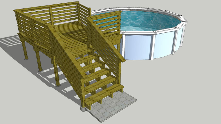 Elevated Wood Pool Deck | 3D Warehouse