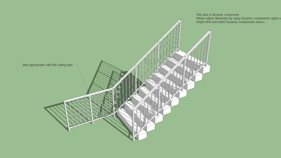 Stair with railing | 3D Warehouse