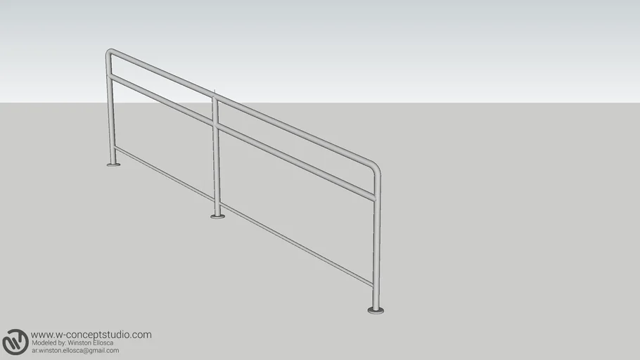 WSE-Outdoor Stair Handrail | 3D Warehouse
