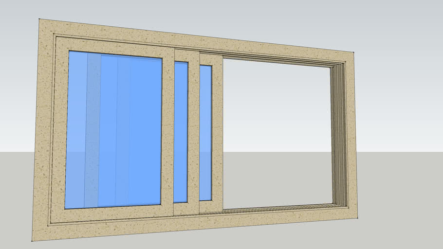 3 panel sliding window | 3D Warehouse