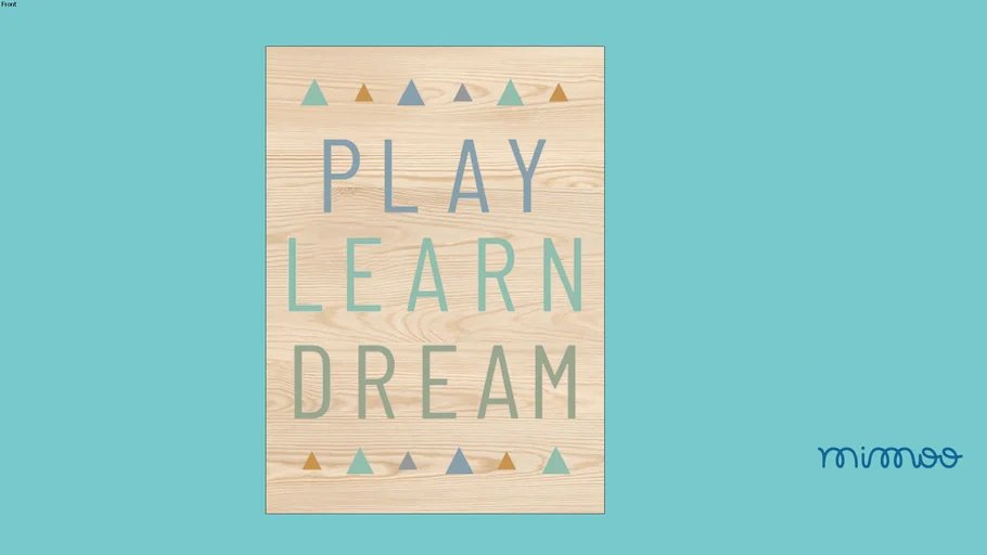 QUADRO A4 MADEIRA PLAY LEARN DREAM AZUL - MIMOO TOYS 2 | 3D Warehouse