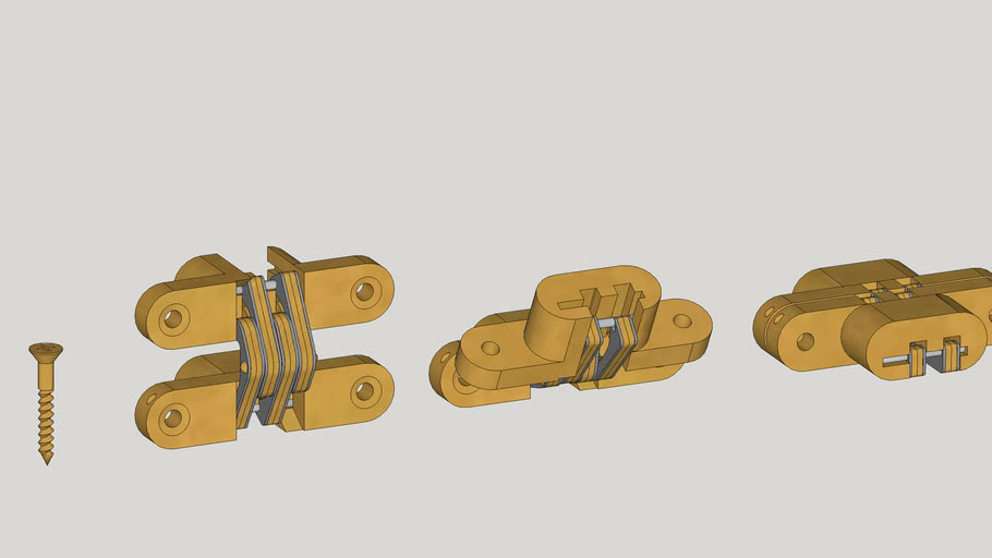 Soss 208 hinge - Brass | 3D Warehouse