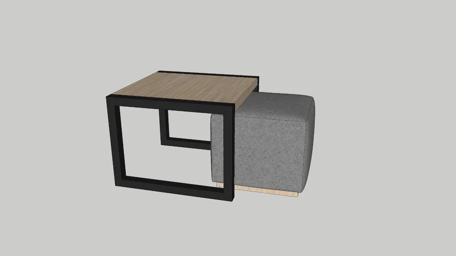COFFEE TABLE WITH OTTOMAN | 3D Warehouse