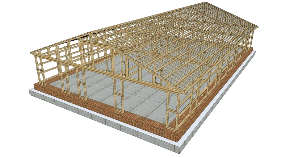 General Timber Frame Barn | 3D Warehouse