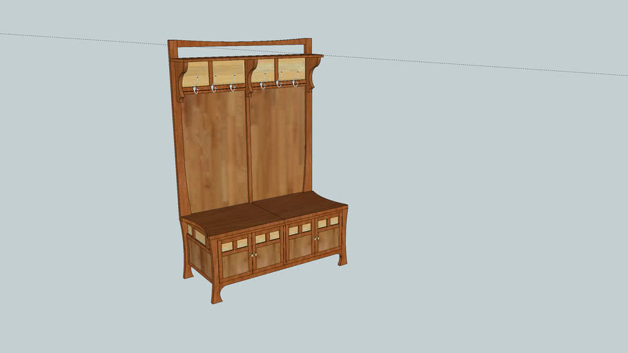 Hall Tree & Bench | 3D Warehouse