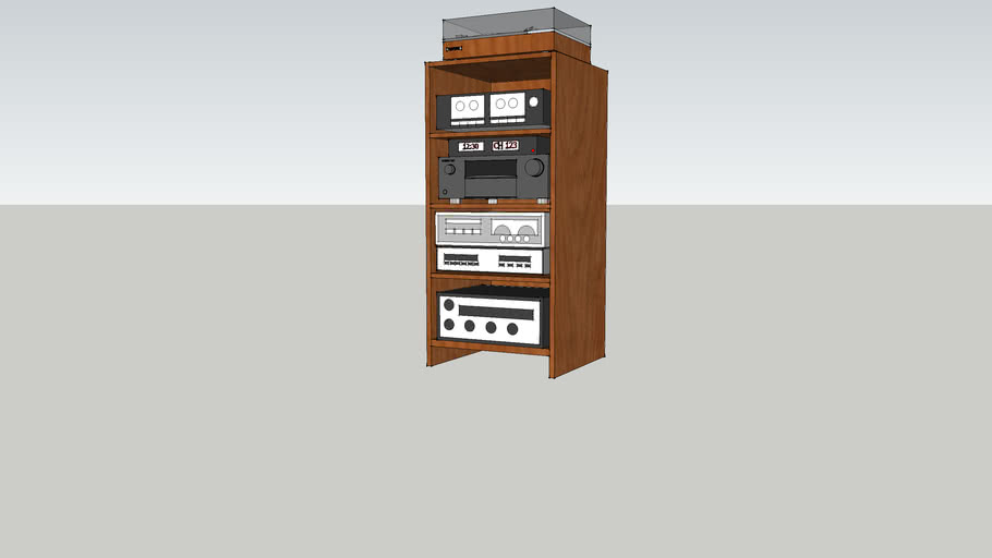 WOOD STEREO RACK COMPLETE | 3D Warehouse