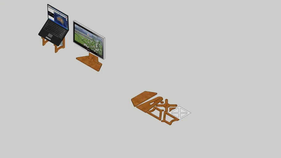 Monitor and Laptop Stand Playwood | 3D Warehouse