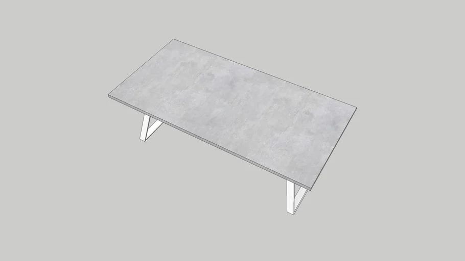 modern concrete top dinner table | 3D Warehouse