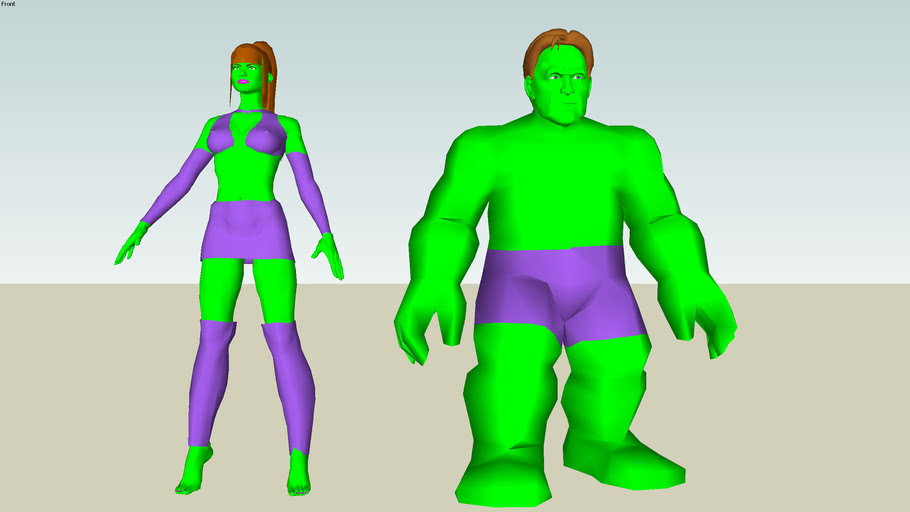 Hot She-Hulk And Cool Hulk | 3D Warehouse