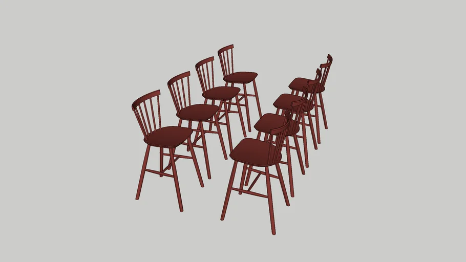 rode houten stoelen | 3D Warehouse