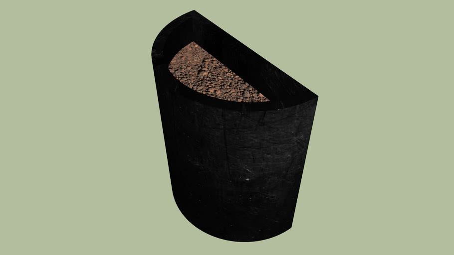 Basic half-circle black plant pot with beautiful and realistic plastic ...