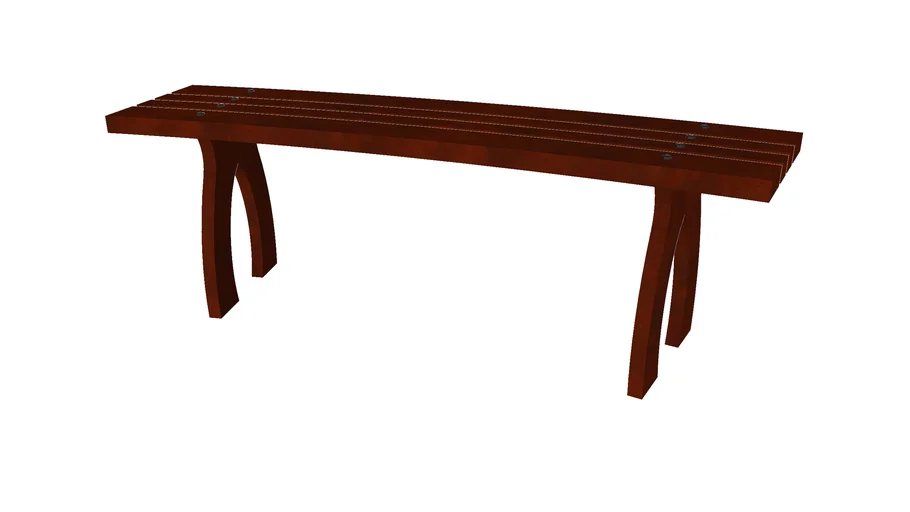 Flat Curved Wood Bench - Detailed | 3D Warehouse