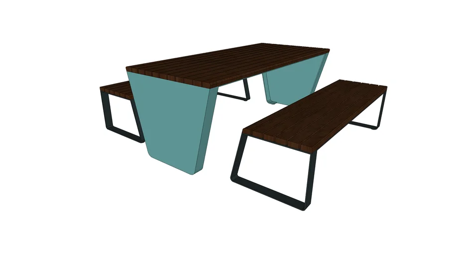 Monoline Solid Series Community Table | 3D Warehouse
