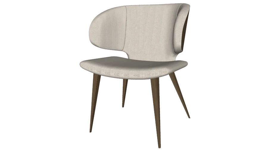 Harper Dining Chair in Oxford Tan Fabric and Walnut by Modloft | 3D ...