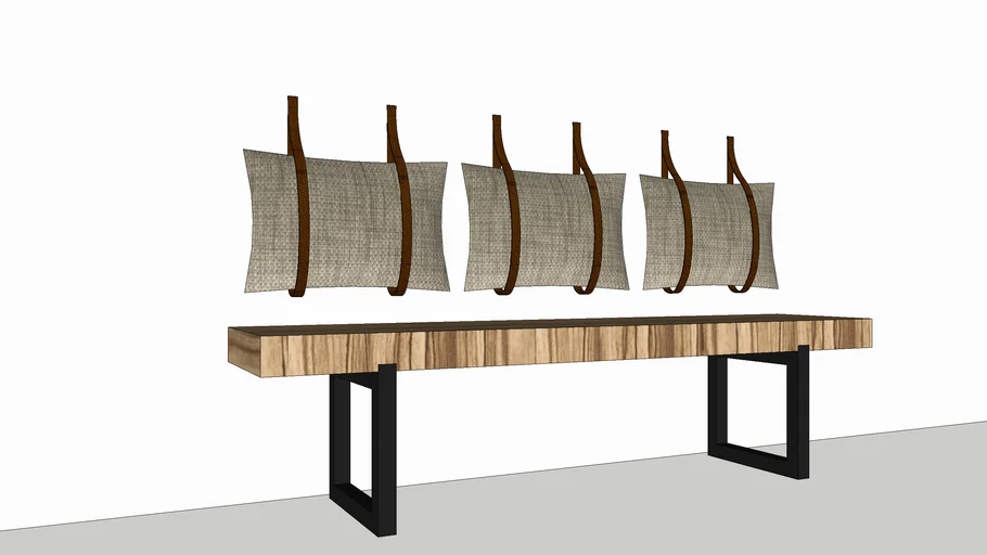 Bench with backpillows | 3D Warehouse