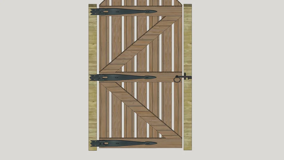 Bespoke Decking Board Garden Gate | 3D Warehouse