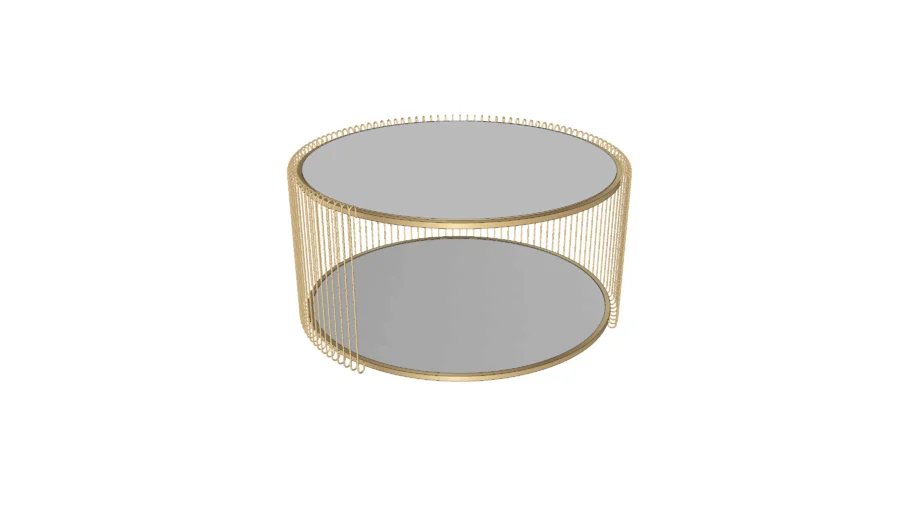 70336 Coffee Table Wire Double Brass 80cm | 3D Warehouse