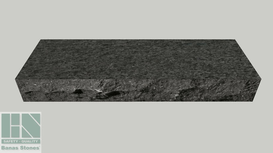 Banas Stones Natural 6' Steps/Risers - 16' x 48' - Jet Black | 3D Warehouse