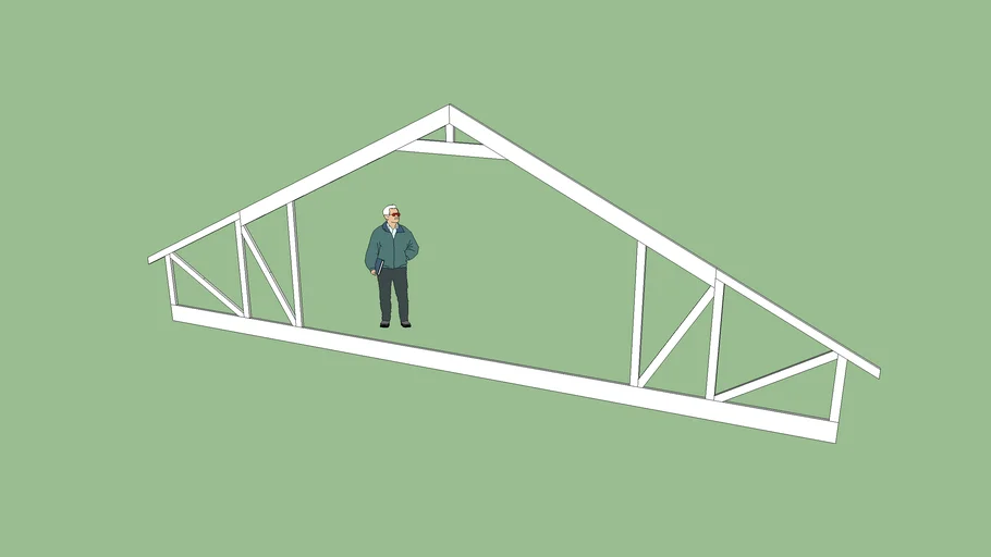 28' Attic Truss with Raised Heel | 3D Warehouse