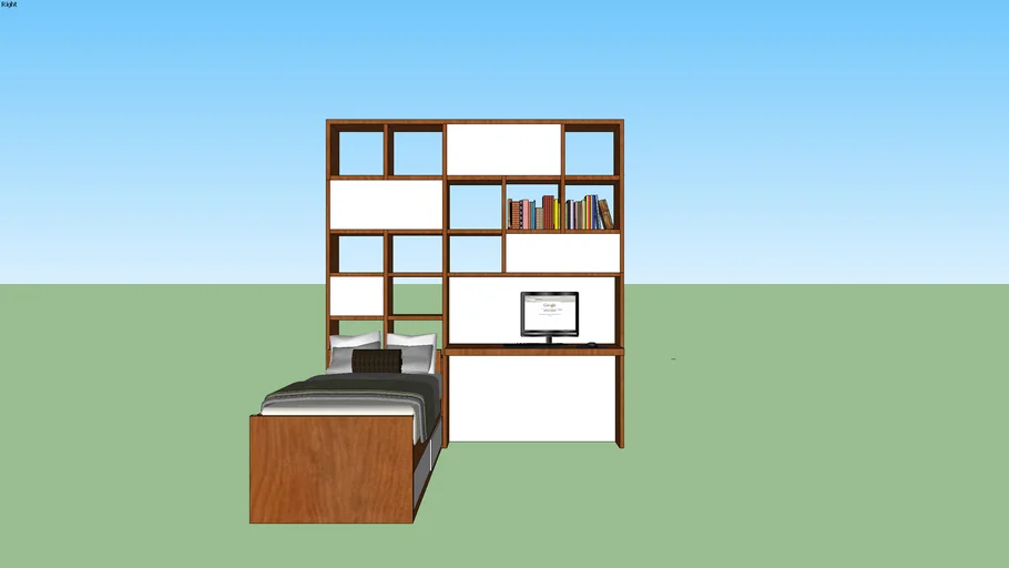 Studio con cama en 2,25 m | 3D Warehouse