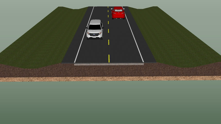 Urban 2 Lane Typical Section | 3D Warehouse