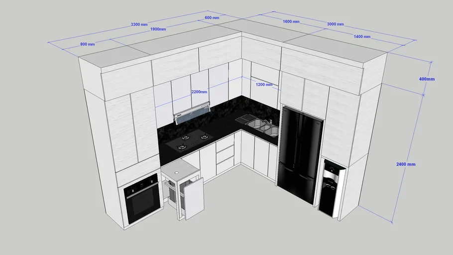 Kitchen Set BW | 3D Warehouse