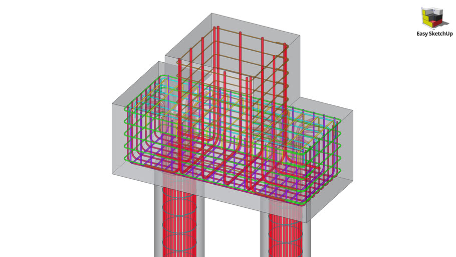Mono Pole, Foundation with Bored Pile 10 m | 3D Warehouse