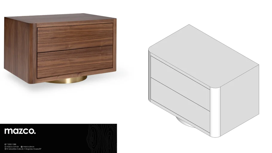 MAZCO - ARTE NOVA - MESA DE CABECEIRA JAMES | 3D Warehouse