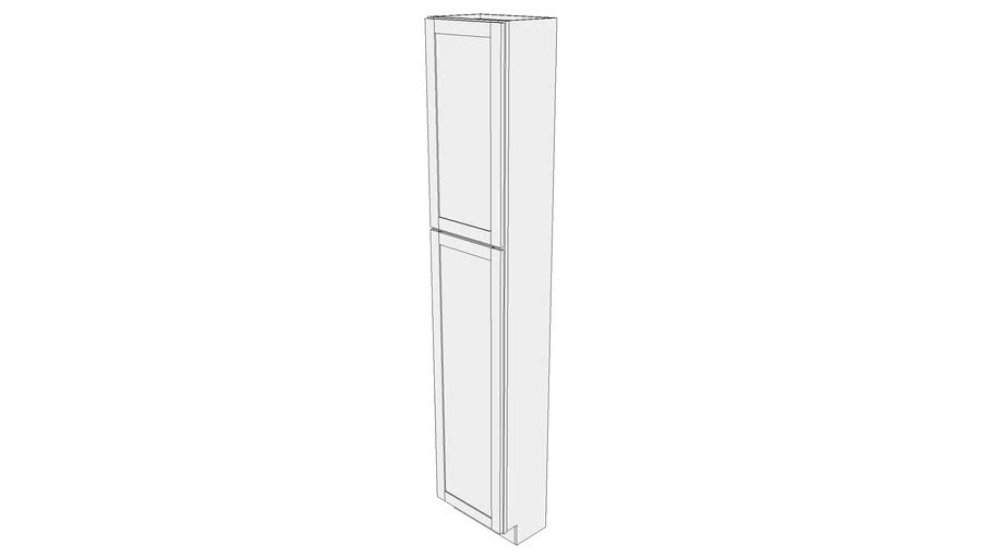 Bayside Tall Cabinet 12UCS1896 - 12 inch Deep, Shelves, One Door | 3D ...