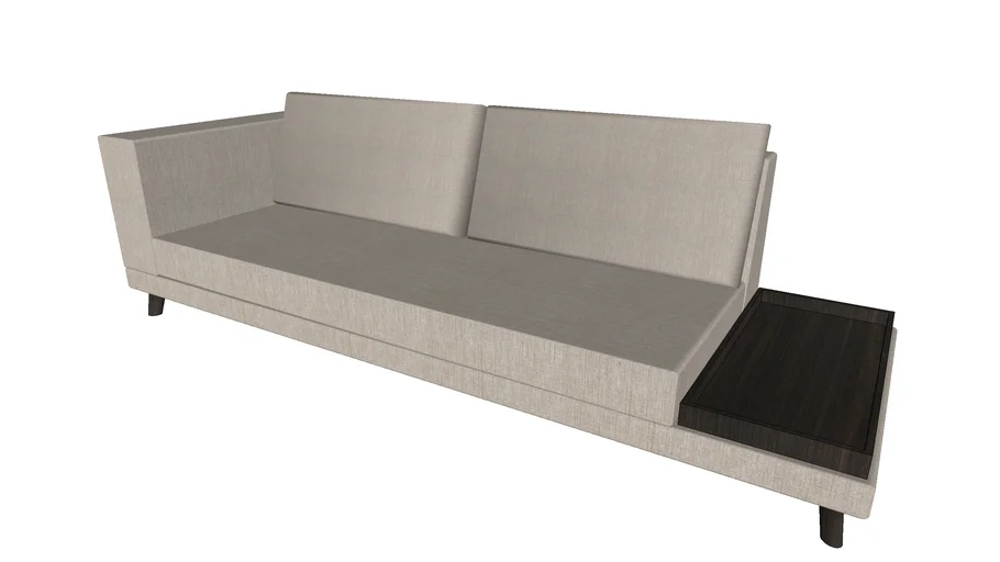 ZIZEAU Couch 'Fermo' Dormeuse + Tray (267x95x83cm) | 3D Warehouse