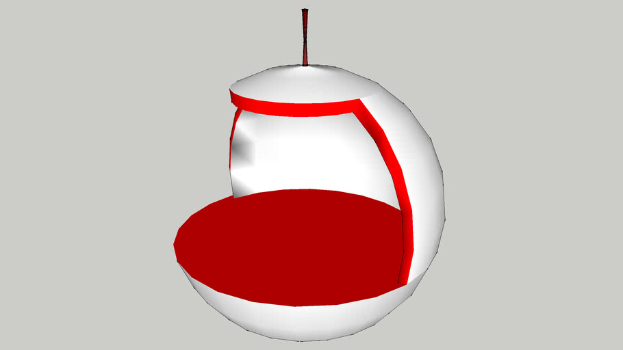 red white pod chair | 3D Warehouse
