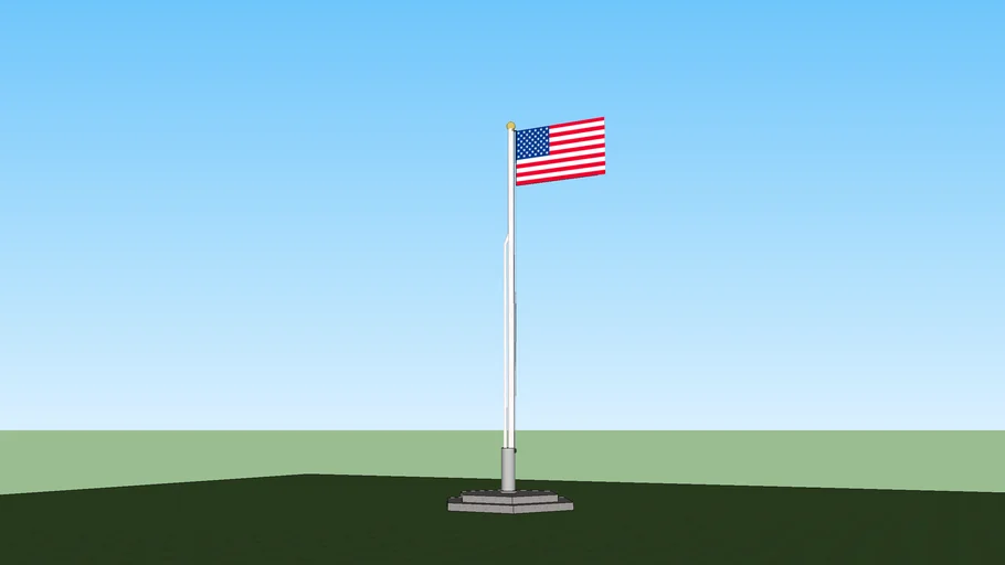 American Flag And Pole | 3D Warehouse