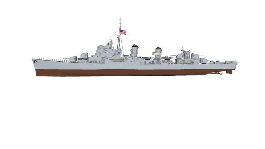 WW2+US+NAVY+ESCORT+DESTROYER+USS+MELVIN+FLETCHER+CLASS+1945 | 3D Warehouse