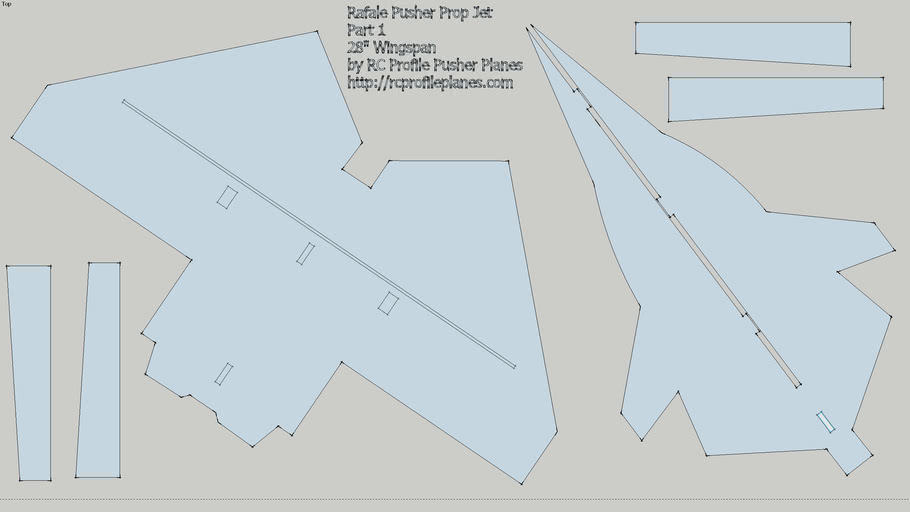 Rafale Pusher Prop Jet Plans Part 1 by RC Profile Planes | 3D Warehouse