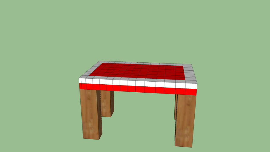 Rectangular Red Restaurant Table With White Trim | 3D Warehouse