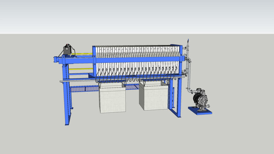 1000mm Mash Filter Press with Catwalk | 3D Warehouse