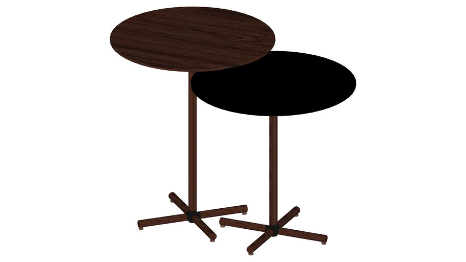 Highbury Nesting Side Table in Black and Rosewood by Modloft | 3D Warehouse