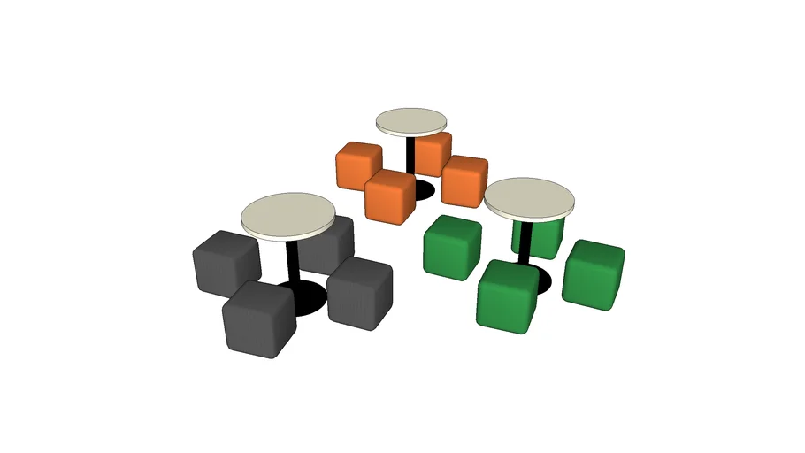 Cube Sofa with round table | 3D Warehouse