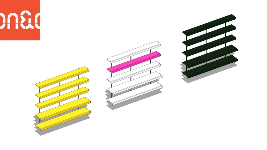 ON&ON colour shelving systems | 3D Warehouse
