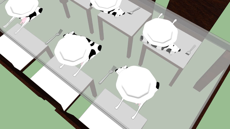 Cow Table Setting | 3D Warehouse